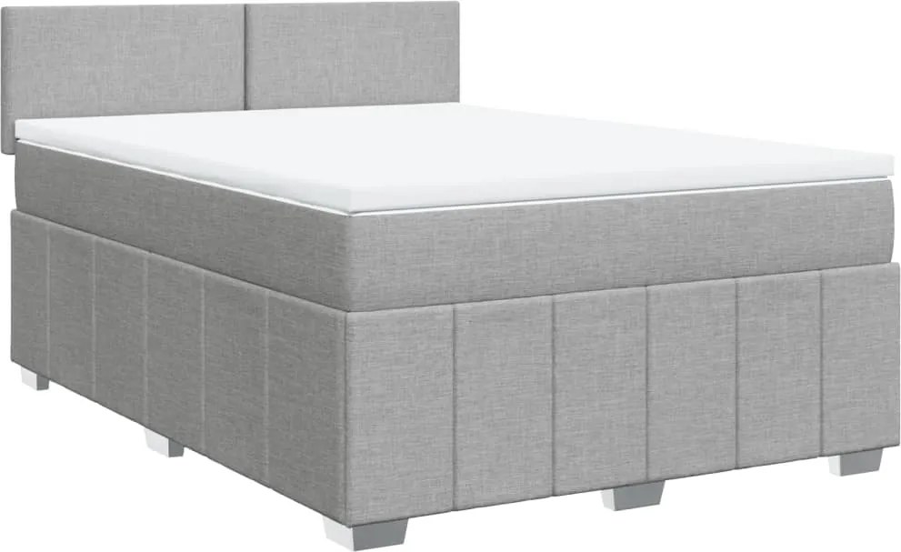 Box spring postel s matrací světle šedá 140 x 190 cm textil 3287056