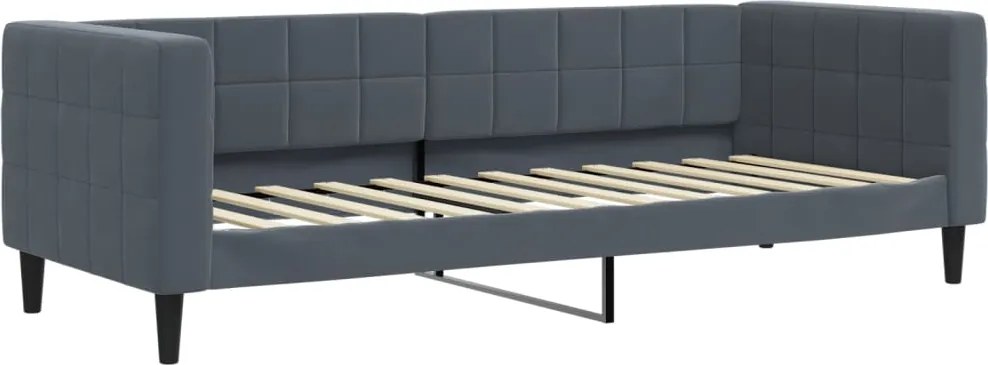 Válenda s přistýlkou a zásuvkami tmavě šedá 80 x 200 cm samet 3196733
