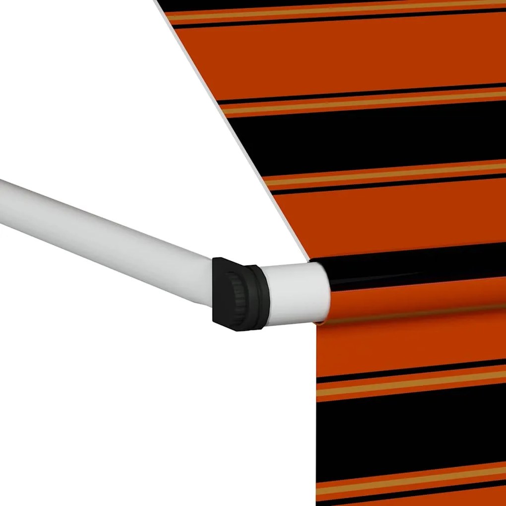Ručně zatahovací markýza 300 cm oranžovo-hnědá 145838