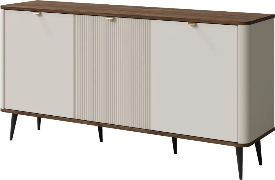 Třídveřová komoda 160 cm Marly kašmír/ořech
