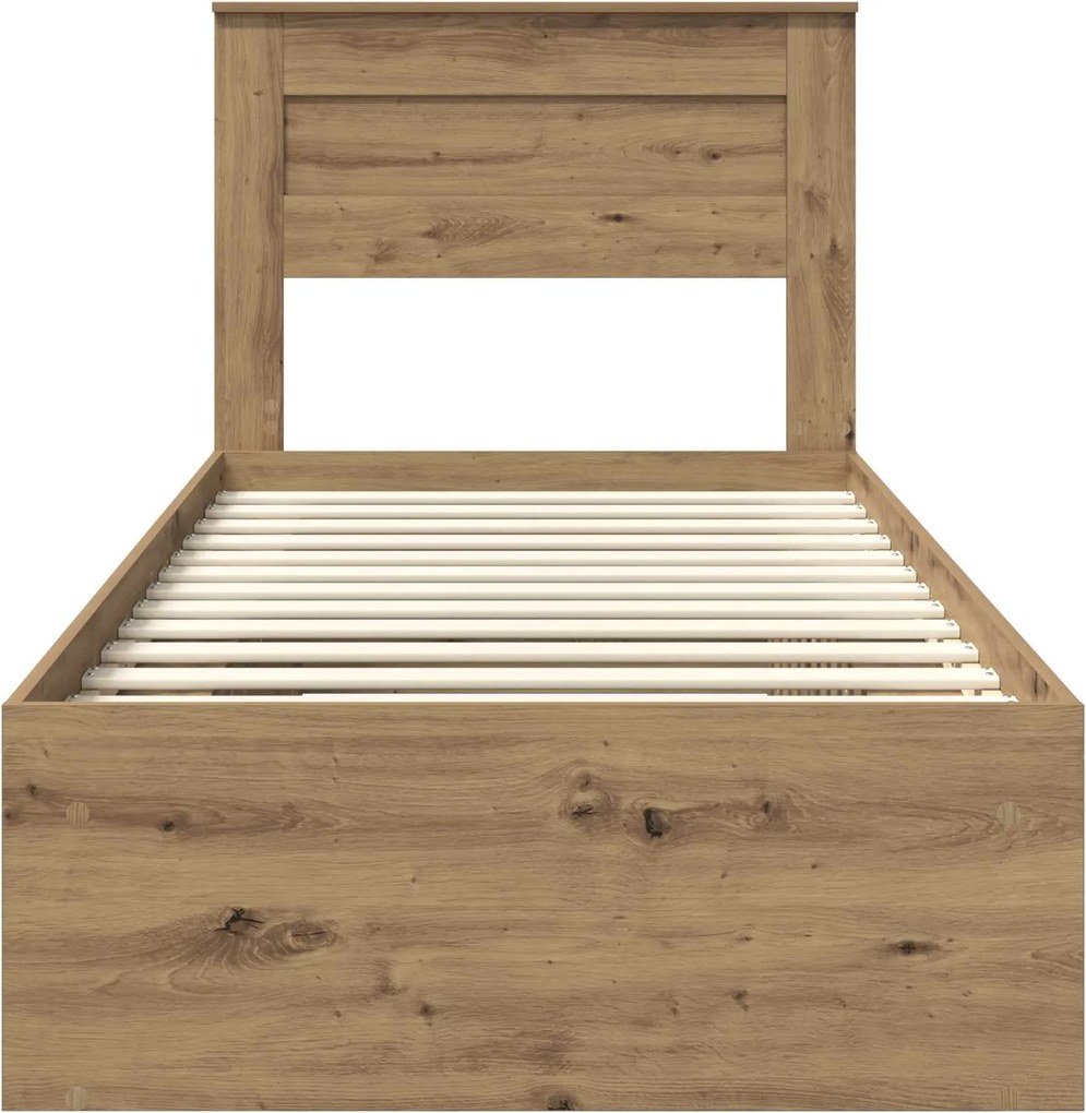 Rám postele Umělecký dub 75 x 190 cm Masivní borové dřevo 3409822