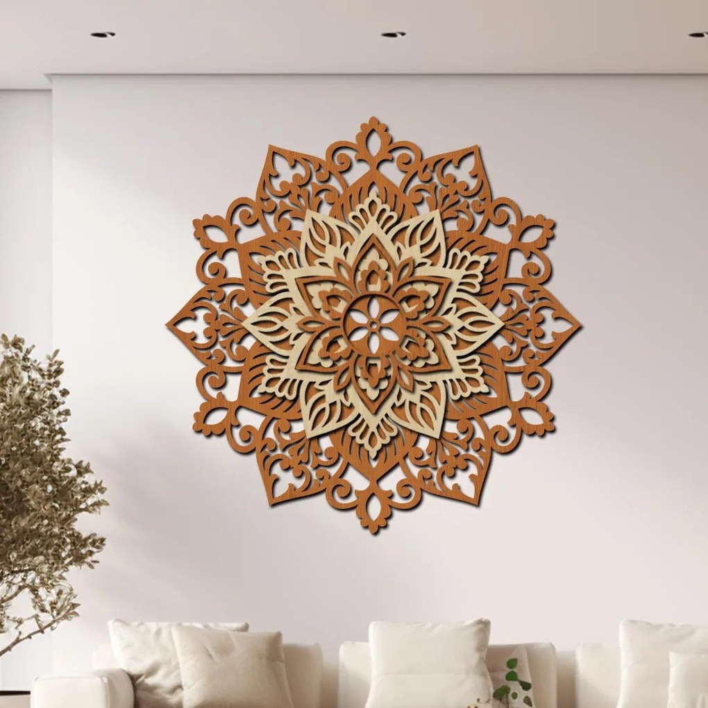dřevo života 3 vrstvá mandala na zeď Inspirativní energie Rozměry (cm): 60x60, Barva: javor-černá