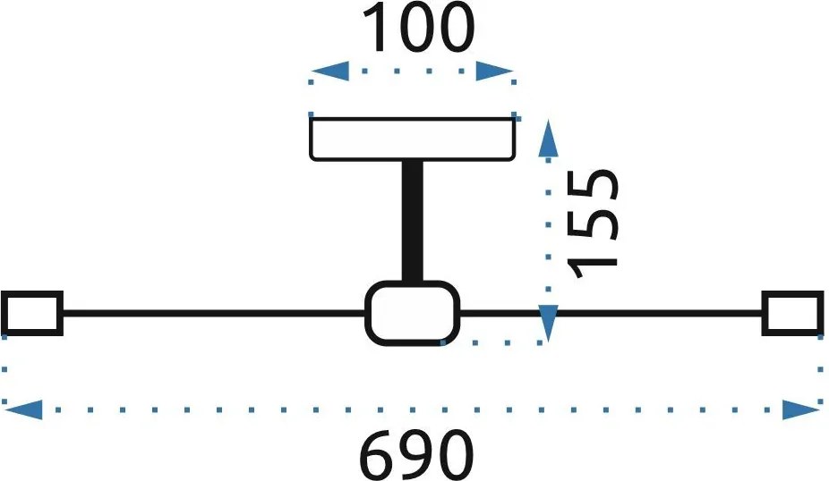 Toolight - Lampa spider-6 APP501-6C, černá-zlatá, OSW-01100