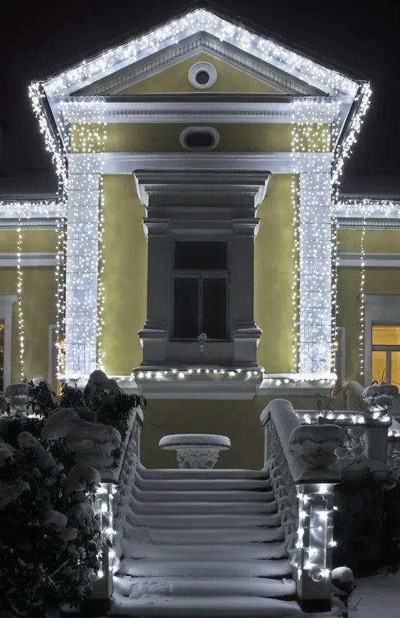 Easy Fix LED světelný řetěz, 20 m, venkovní, ledově bílá s FLASH, 120 diod, bílý kabel, IP67