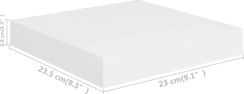 vidaXL Plovoucí nástěnné police 4 ks 23 x 23,5 x 3,8 cm MDF [323804] Barva: černá s vysokým leskem