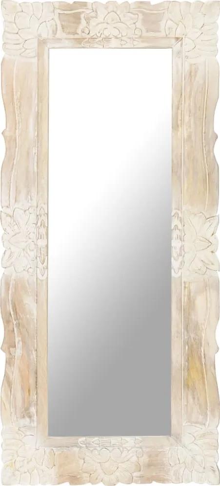 vidaXL Zrcadlo 110 x 50 cm masivní mangovníkové dřevo [321634] Barva: Bílá