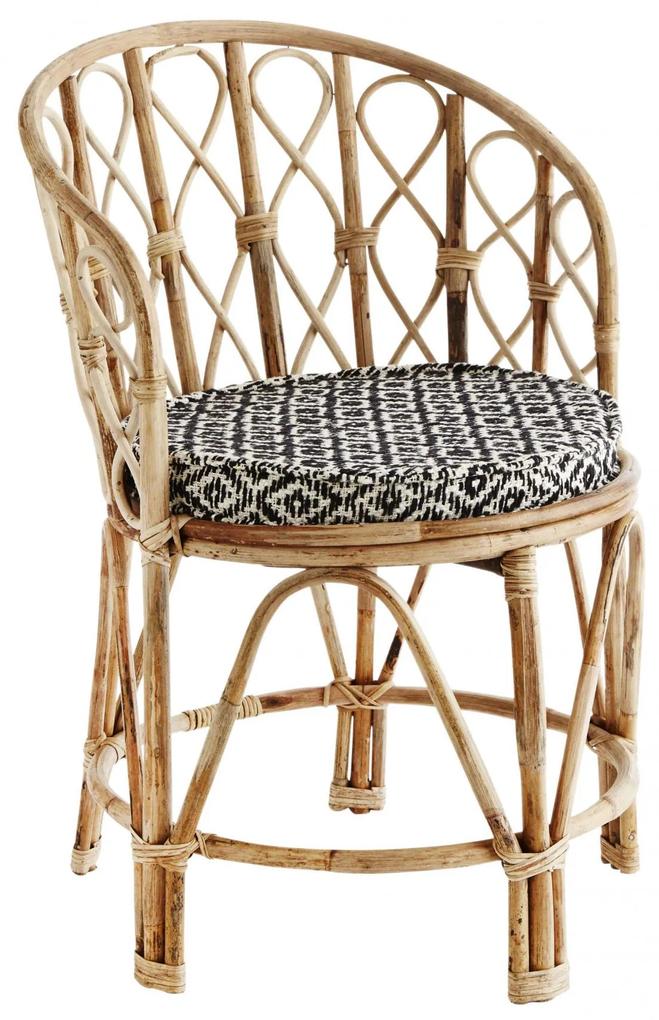 MADAM STOLTZ Židle s podsedákem Bamboo, hnědá barva, dřevo