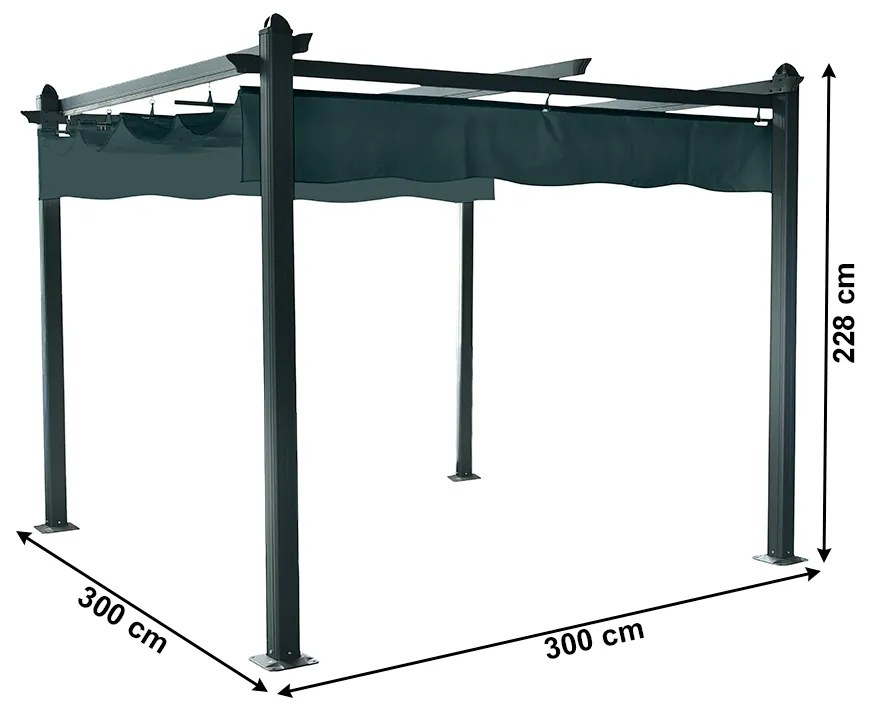 Hliníková zahradní pergola s posuvnou střechou ARSIR