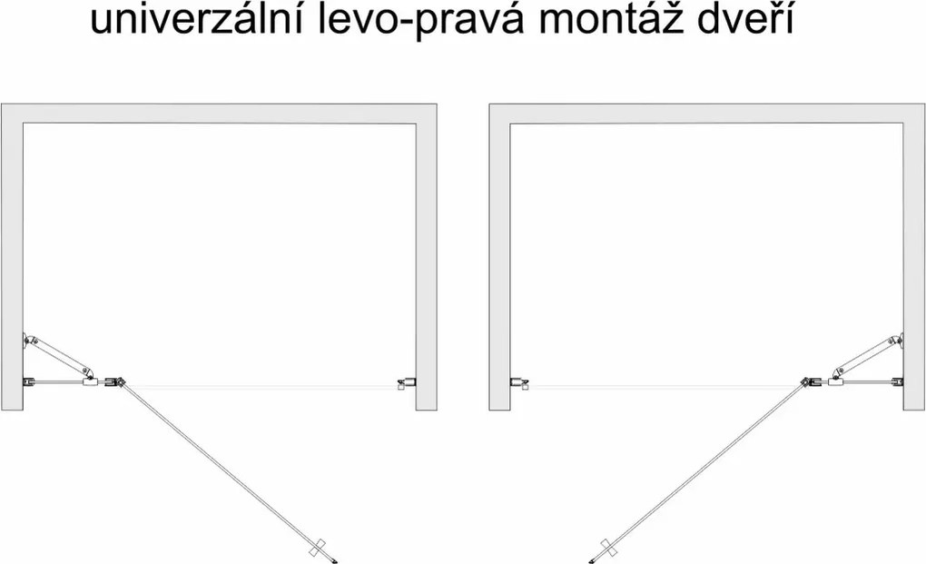 ALFA LINE Chrom 145 Grape Sprchové dveře jednokřídlé s pevnou stěnou v rovině (75+70)