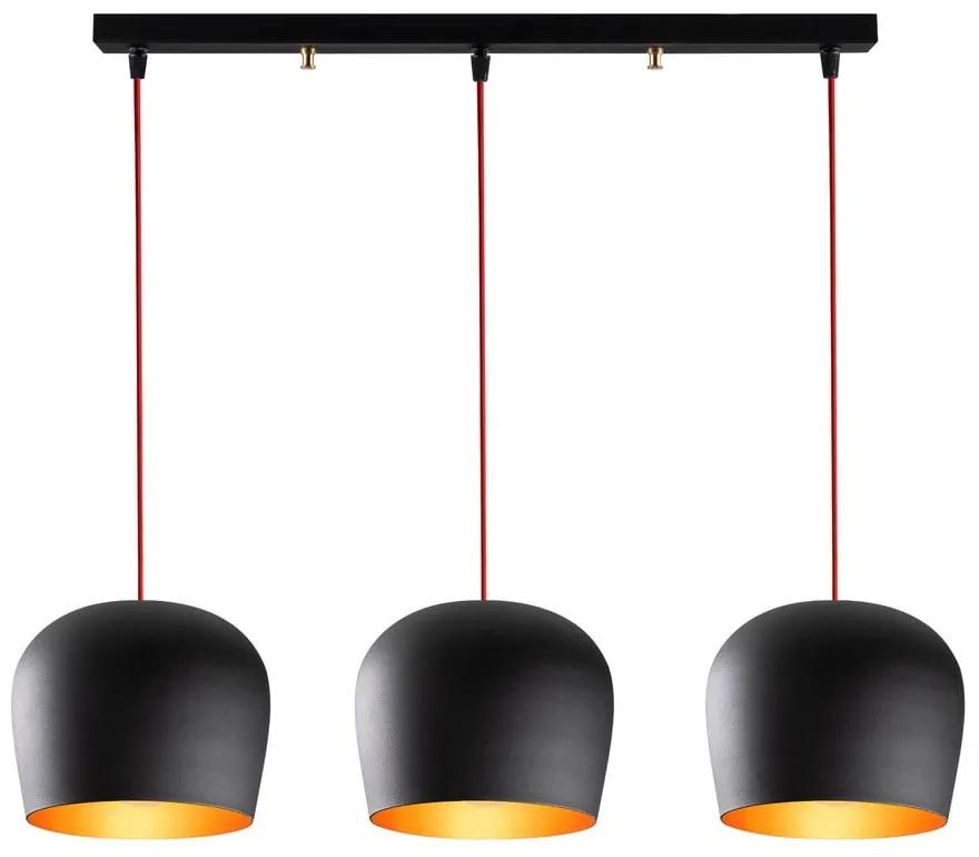 Černé závěsné svítidlo s kovovým stínidlem Berceste – Opviq lights