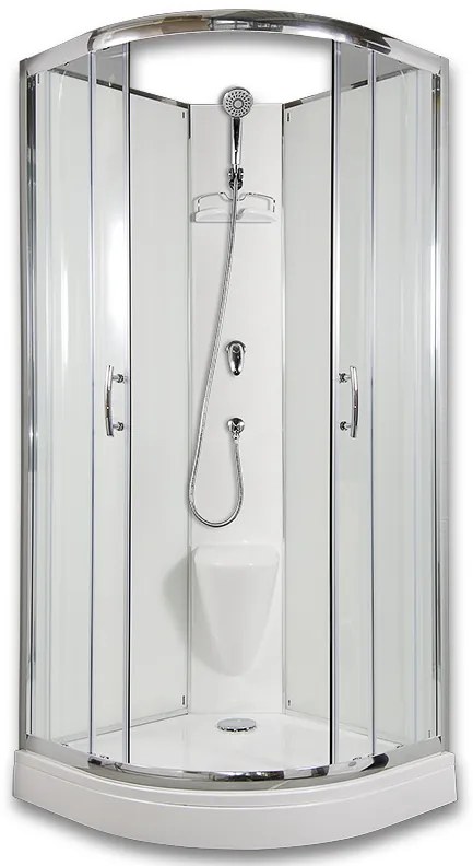 Arttec - BRILIANT sprchový box se sedátkem - MODEL 2 (bez tříšky) 88 x 88 x 209 cm Výplň: chinchilla PAN04350