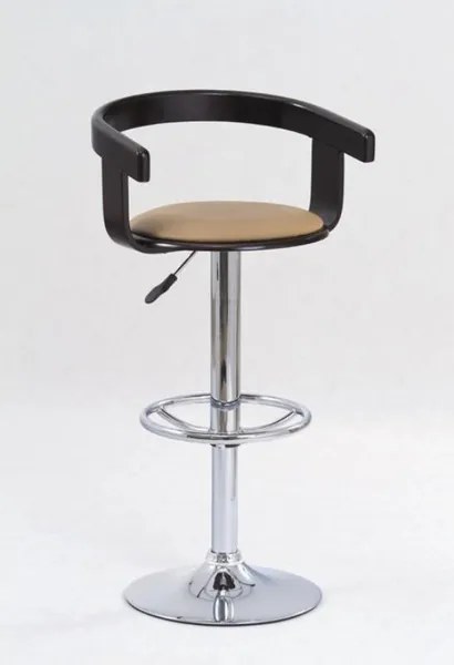 Halmar Barová židle H-8 dřevo v barvě wenge - béžová