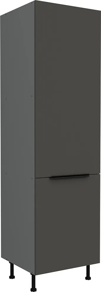 ARIA pi | vysoká skříňka 60 DK-215 2F potravinová s policemi | 60 cm | ANTI FINGERPRINT povrch | antracit/šedá grafit