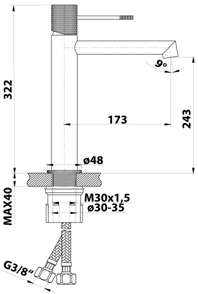 Sapho - Umyvadlová baterie SOLARIS 32 cm lesklý chrom