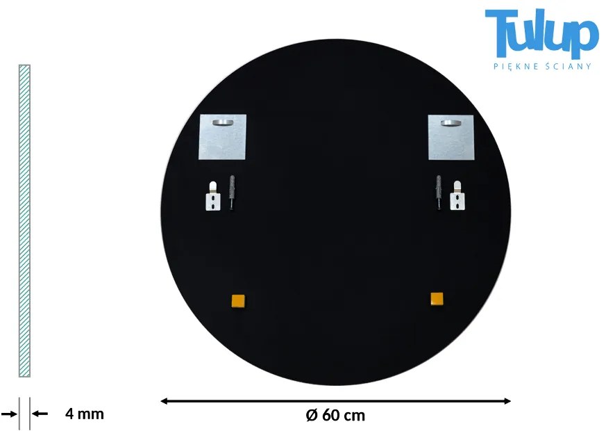 Dekorativní kulaté zrcadlo na zeď bez rámu fi 50 cm