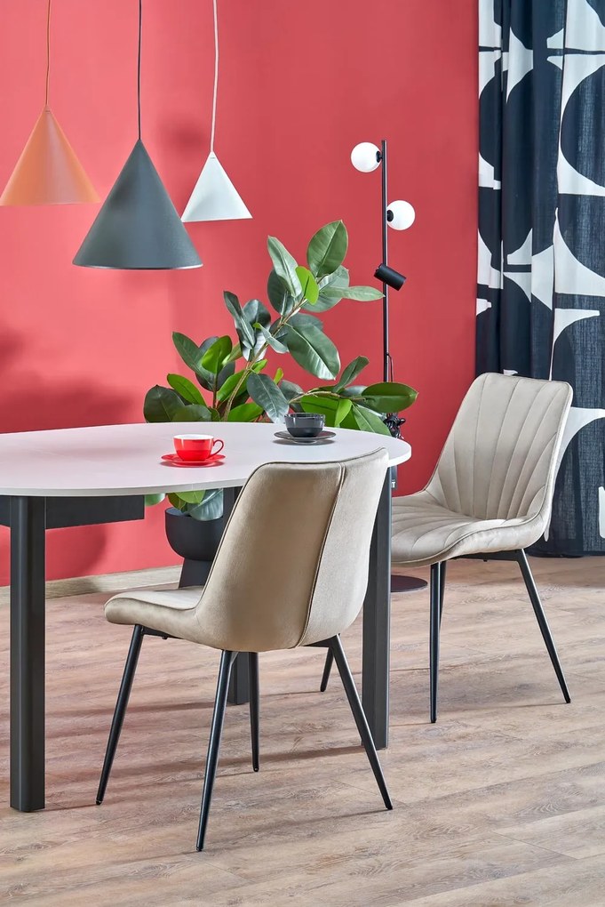 Rozkládací jídelní stůl Ringo 102/142 cm kašmírový/černý