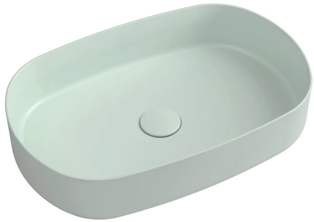 Isvea Sapho INFINITY OVAL 55 x 36 cm 10NF65055-2T umyvadlo na desku matná zelená mint