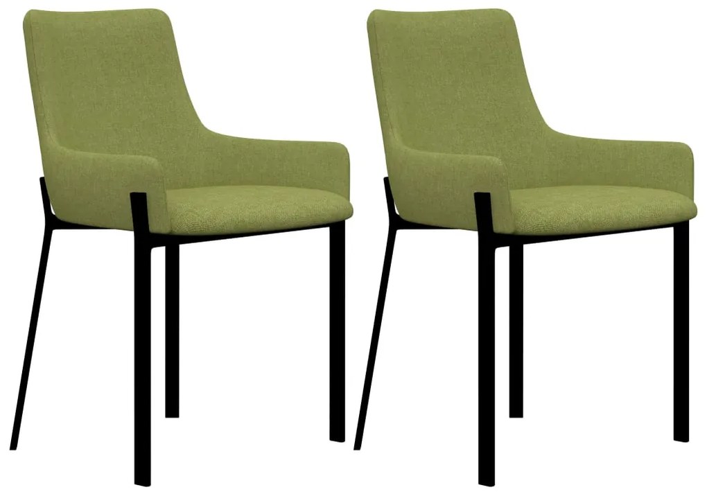 Jídelní židle Deltona - 2 ks - textil | zelené
