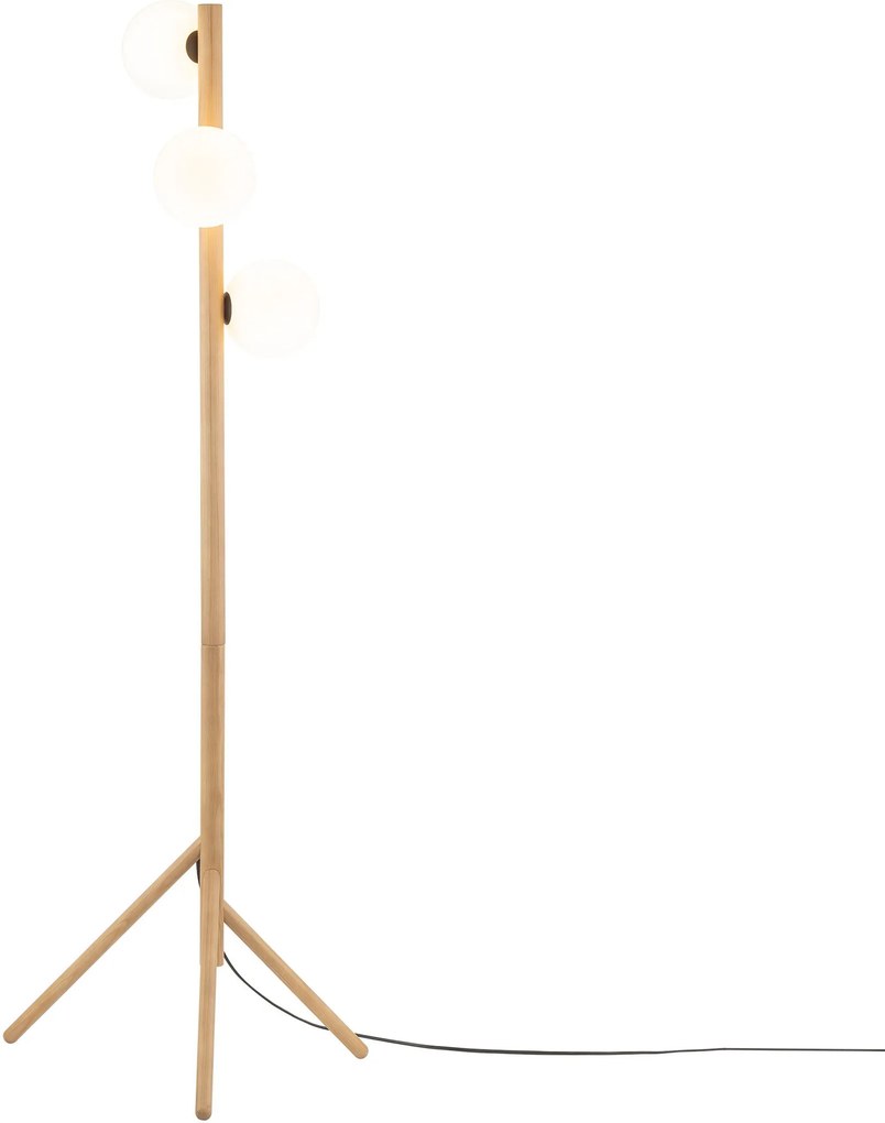 TK Lighting Estera Wood stojací lampa 3x6 W bílá 5809