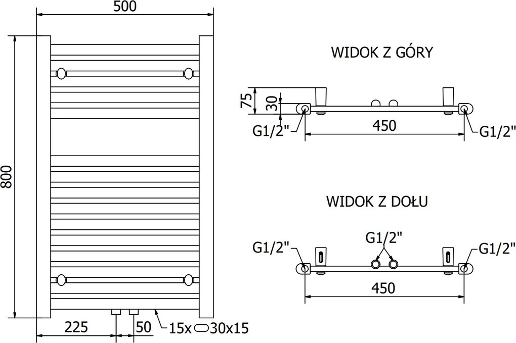 Mexen Hades, elektrické topné těleso 800 x 500 mm, 600 W, bílá, W104-0800-500-2600-20