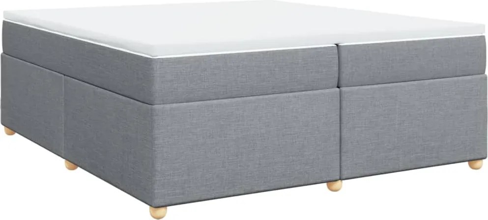 Box spring postel s matrací světle šedá 200 x 200 cm textil 3285401