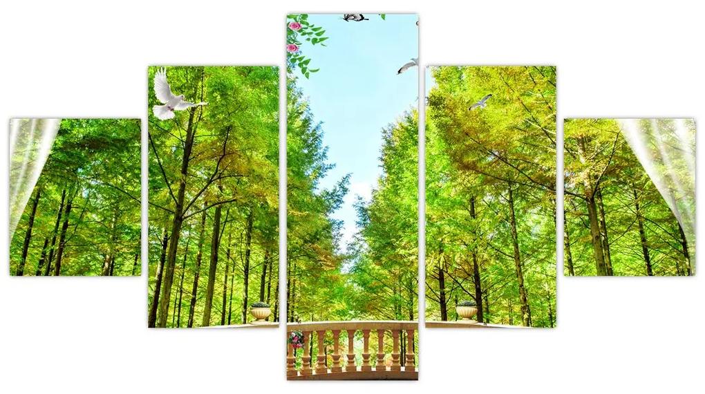 Obraz - Výhled na les (125x70 cm)