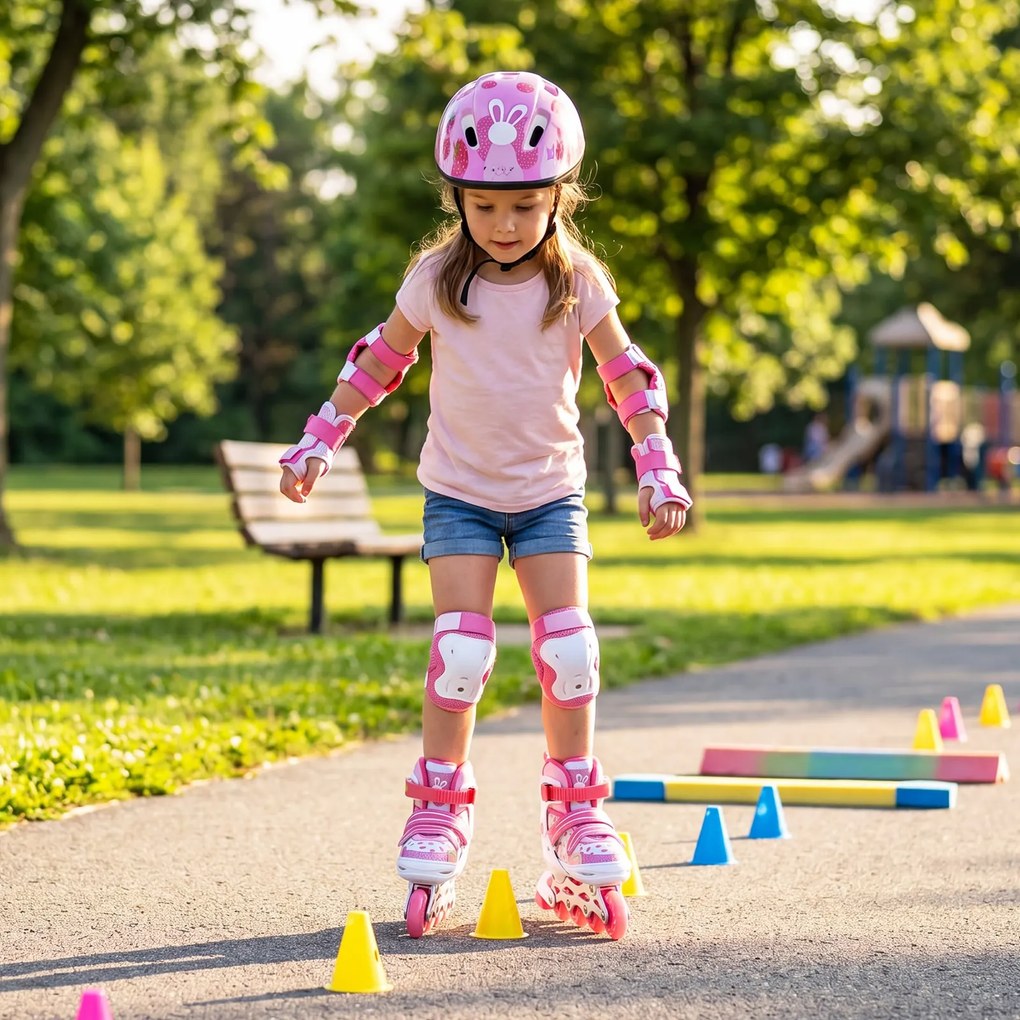 Costway Inline brusle Dětské 4 Nastavitelné velikosti Inline brusle se –