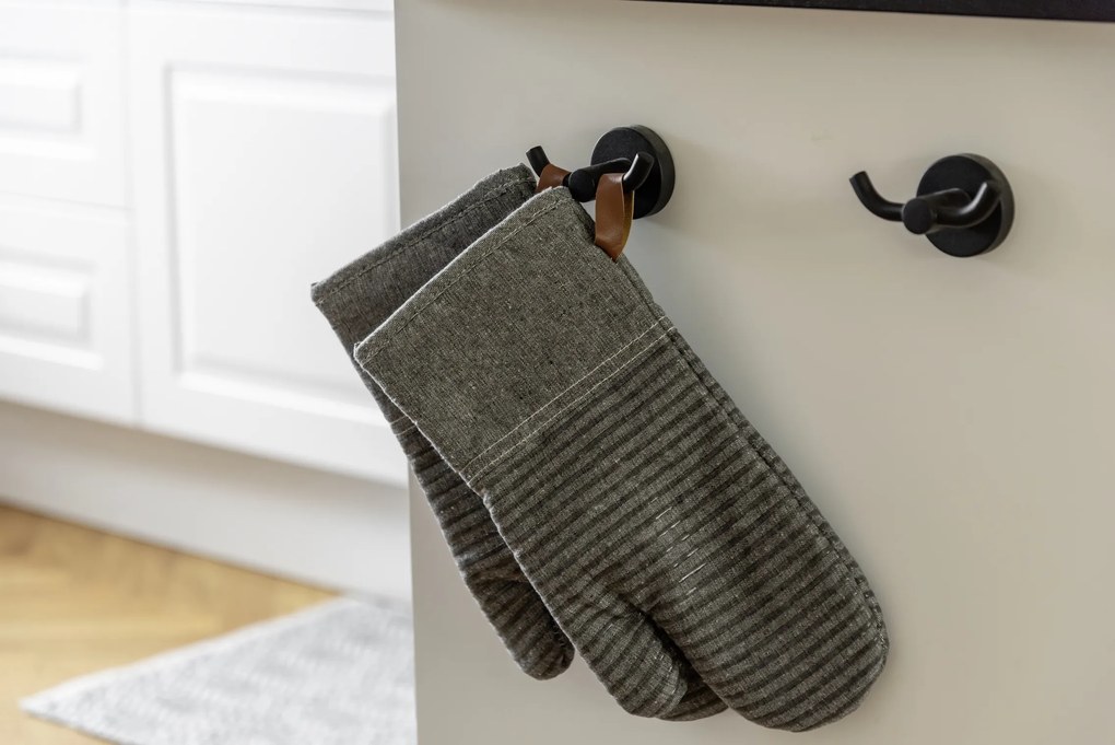 Kuchyňské chňapky ADA STRIPES, 2 ks, šedé, bavlněné, WENKO
