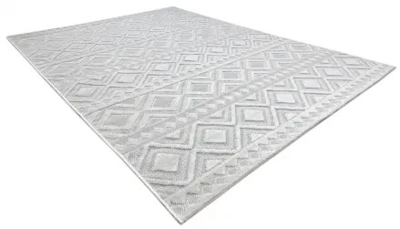 koberec Strukturální SOLE D3851 Boho, diamanty ploché tkaní béžový velikost 140x190 cm | krásné koberce cz