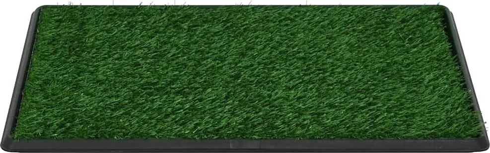 Toalety pro psy 2 ks s nádobou a umělou trávou zelené 76x51x3cm 170770
