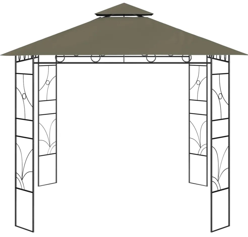 vidaXL Marketos Altán 3 x 3 x 2,7 m taupe 160 g/m²