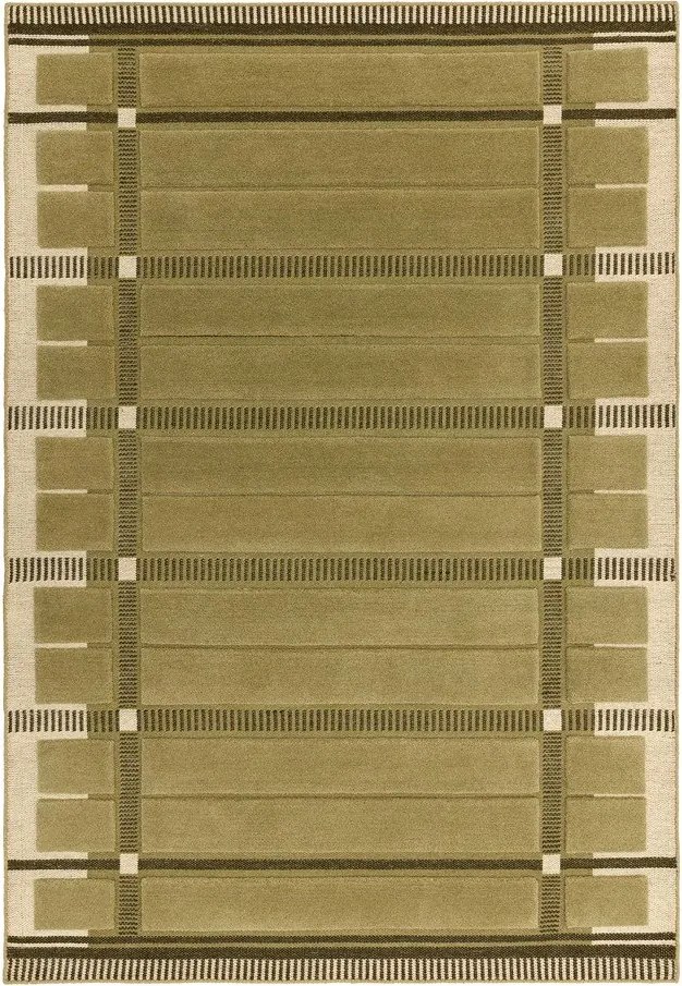 Zelený/béžový ručně tkaný vlněný koberec 200x290 cm – Asiatic Carpets