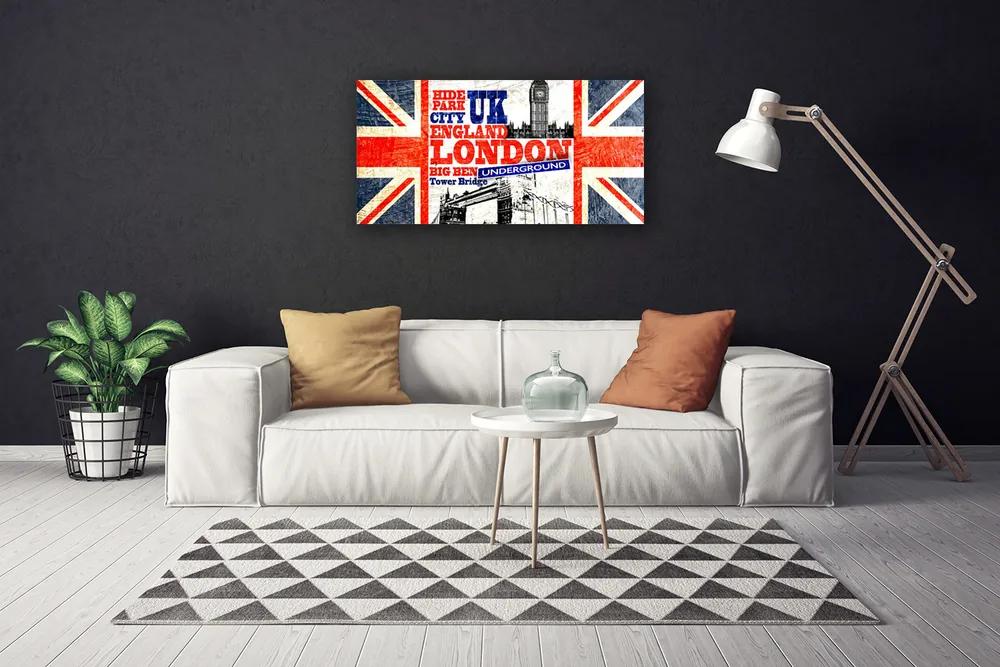 Obraz na plátně Londýn Vlajka Umění 125x50 cm