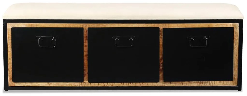 Úložná lavička se 3 zásuvkami, masivní mangovník, 120x30x40 cm - Default Title