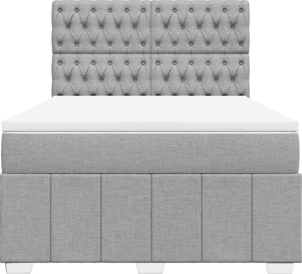 Box spring postel s matrací světle šedá 160 x 200 cm textil 3294026