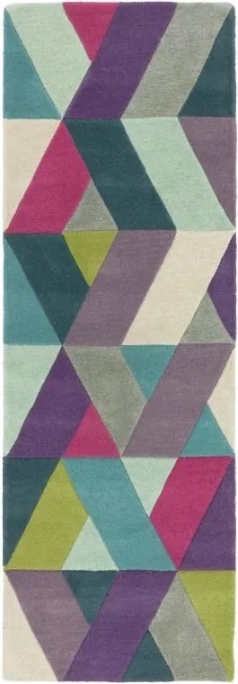 Barevný koberec Mode Chevron Blue Green Rozměry: 70x200 cm