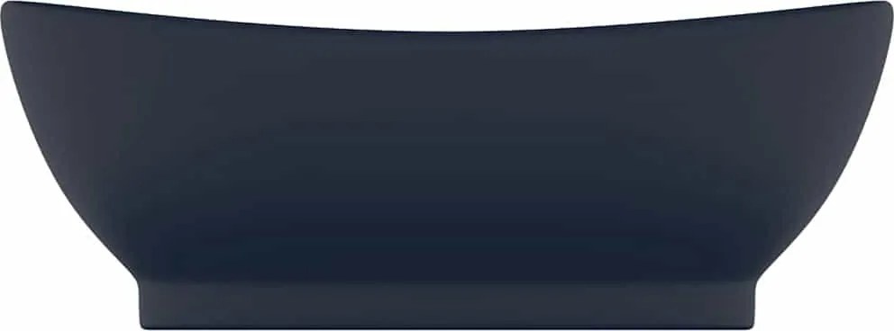 Luxusní umyvadlo přepad oválné tmavě modré 58,5x39 cm keramika 146935