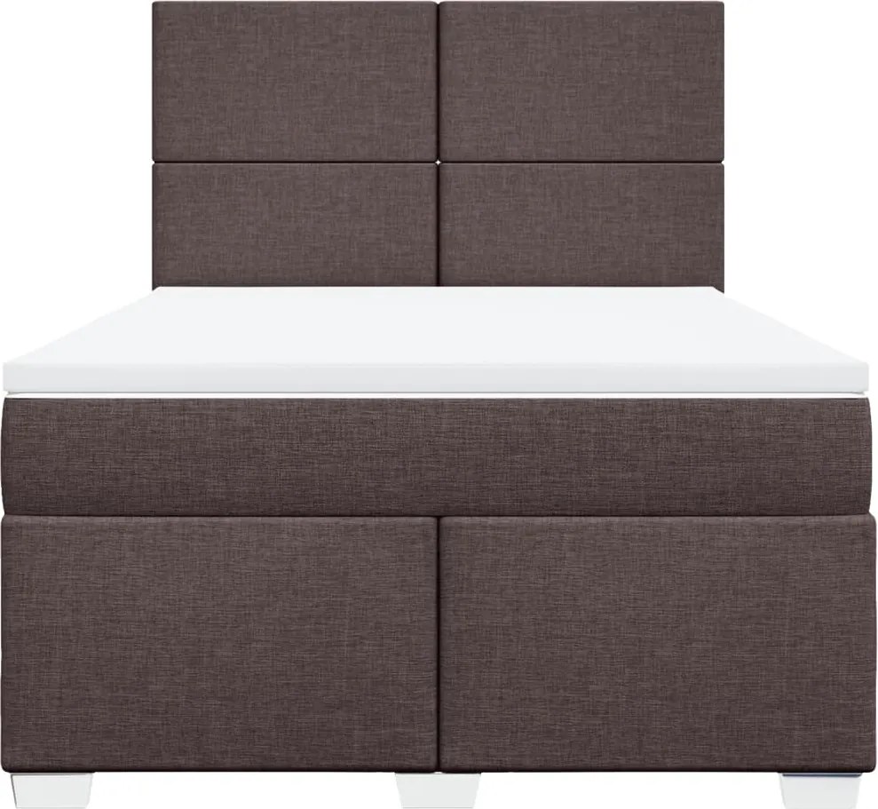 Box spring postel s matrací tmavě hnědá 140x190 cm textil 3290479