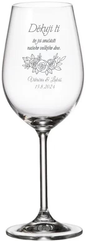 Dekorant svatby Děkovná svatební sklenička DĚKUJI 350 ml 1 KS