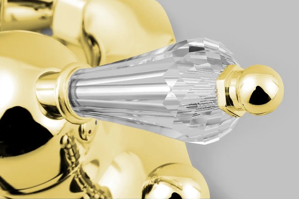 Sapho Kirké Crystal KI10KZ vanová baterie nástěnná 150 mm páková zlatá