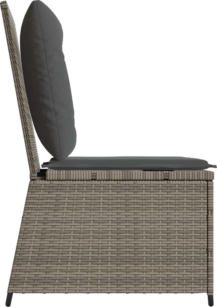 Zahradní sofa s polštářem Šedá polyratan 3394478