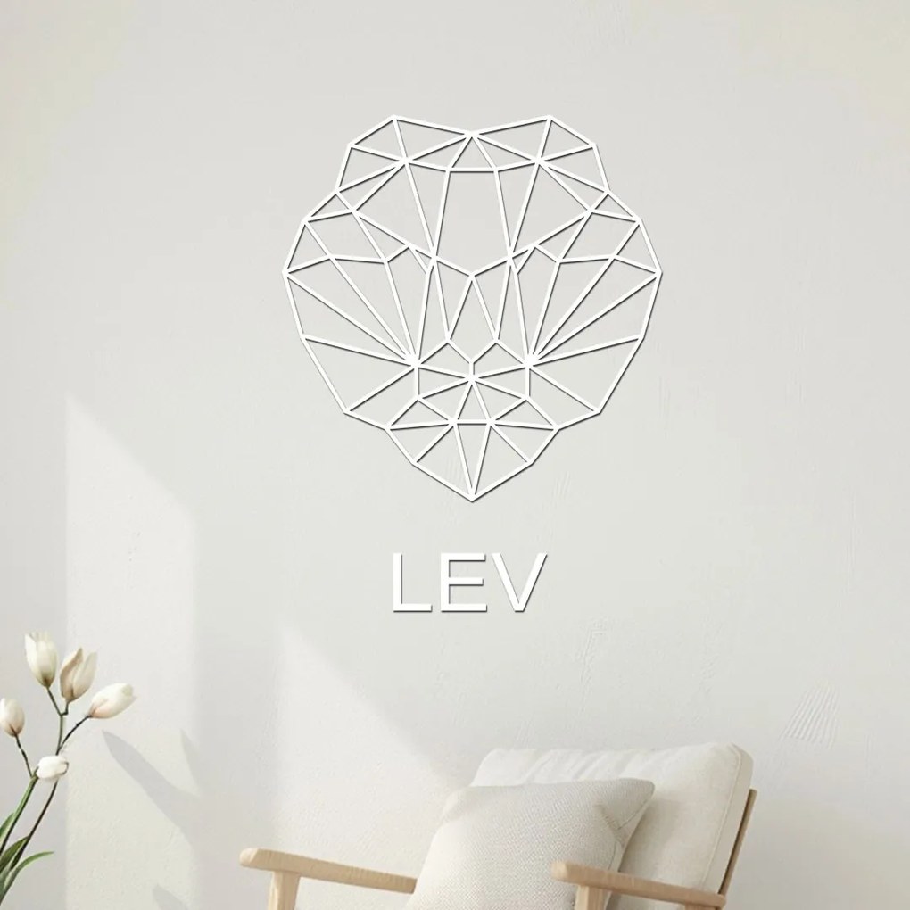 dřevo života Dřevěná samolepka na zeď znamení LEV Zvolte rozměr (cm): 60x83, Zvolte barvu dekoru: Ořech