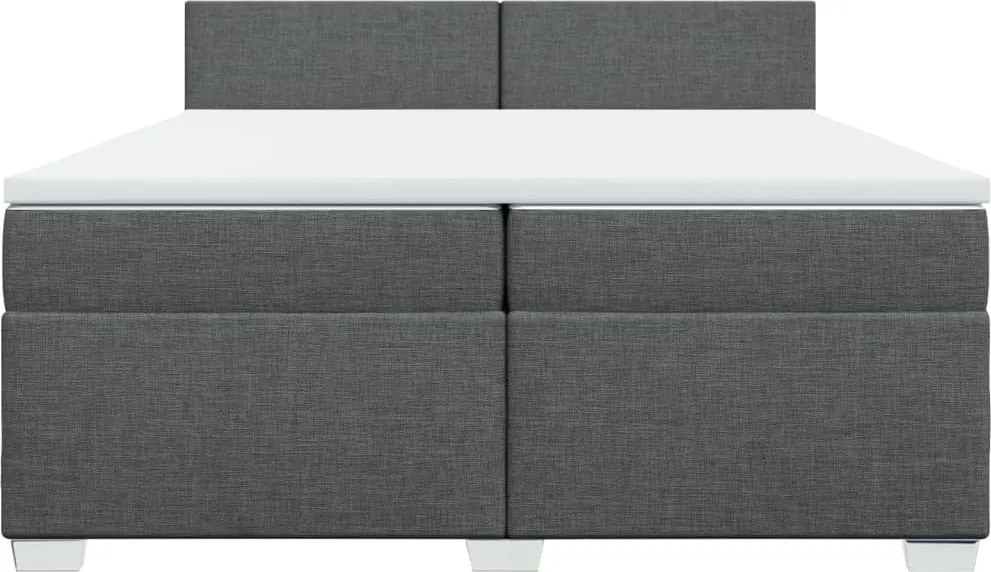 Box spring postel s matrací tmavě šedá 200x200 cm textil 3285989