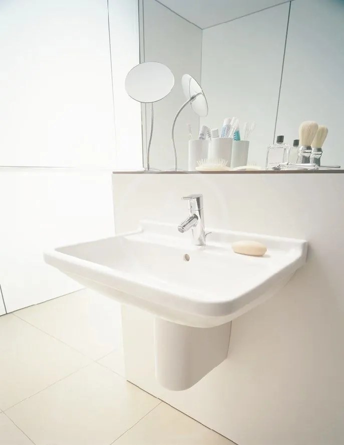 DURAVIT - Starck 3 Umyvadlo 600x450 mm, s přepadem, 3 otvory pro baterii, WonderGliss, bílá (03006000301)