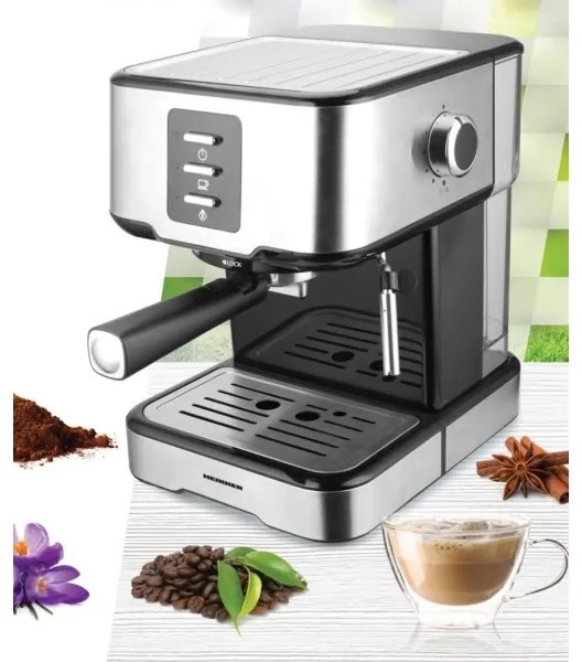 Heinner HEM-850IXBK - Pákový kávovar espresso 850W/230V nerez/černá