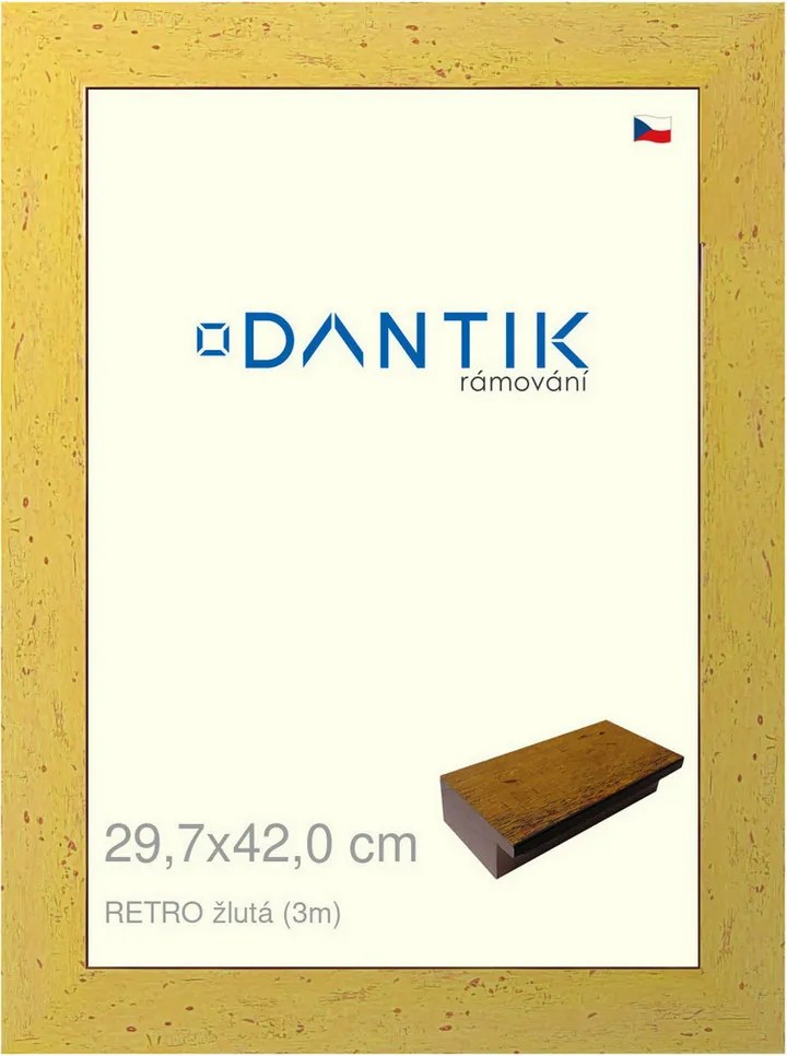 DANTIK rámeček 29,7x42 | RETRO žlutá (Plexi Čiré)