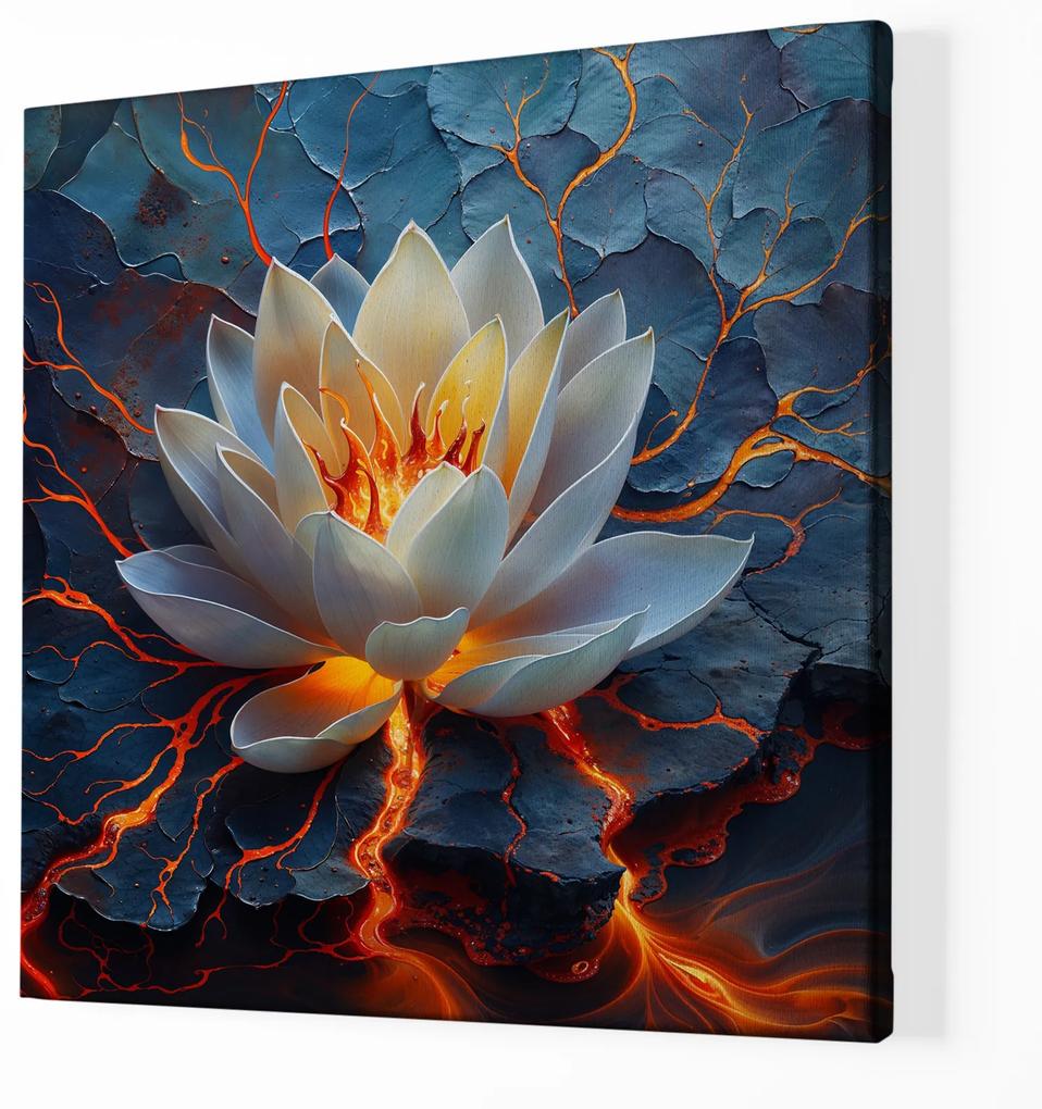 Obraz na plátně - Bílý lotos Vnitřní síla FeelHappy.cz Velikost obrazu: 80 x 80 cm