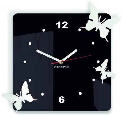 Nástěnné hodiny pro děti Motýli I SENTOP FL-z29-RAL9005-9010 HEU-