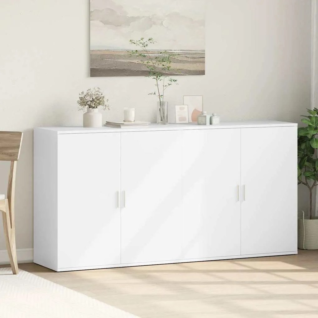 Příborníky 2 ks bílé 79 x 38 x 80 cm kompozitní dřevo 3276602
