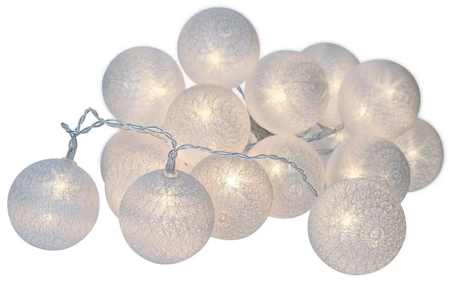 Solight LED vánoční koule bavlněné, 20LED, 3m, IP20